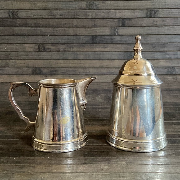 Department 56 | Kitchen | Vintage Dept 56 Silver Plate Sugar And Creamer Set | Poshmark
